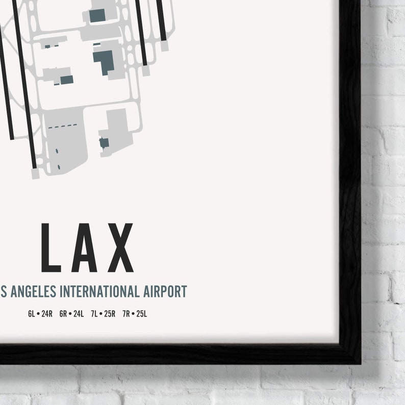 Los Angeles Airport Map Wall Art Print - Etsy