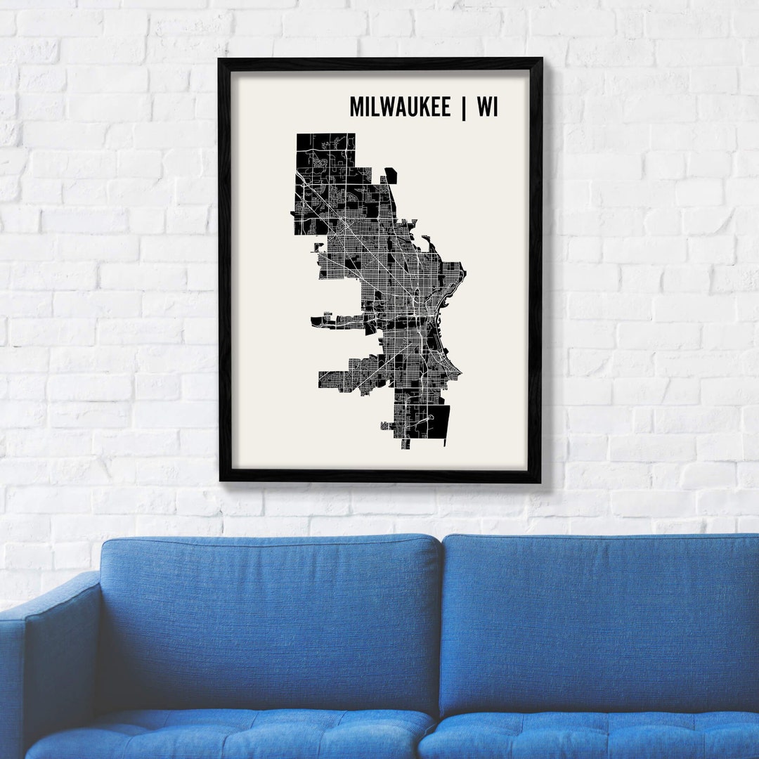 Milwaukee Map | Milwaukee Wall Art | Milwaukee Neighborhood Print ...