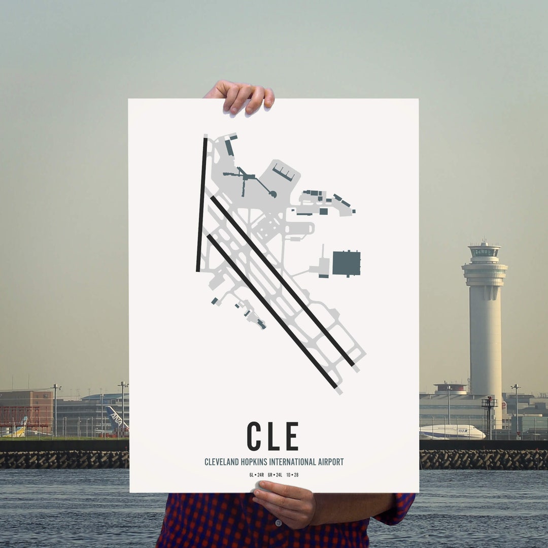 Cleveland Airport Map Wall Art Print - Etsy