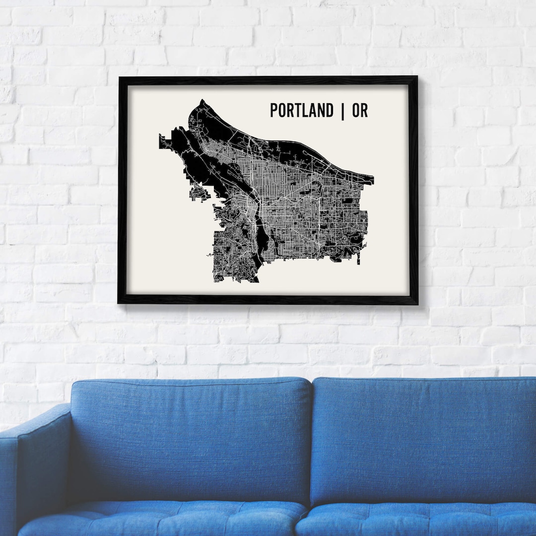 Portland Map | Portland Wall Art | Portland Neighborhood Print ...