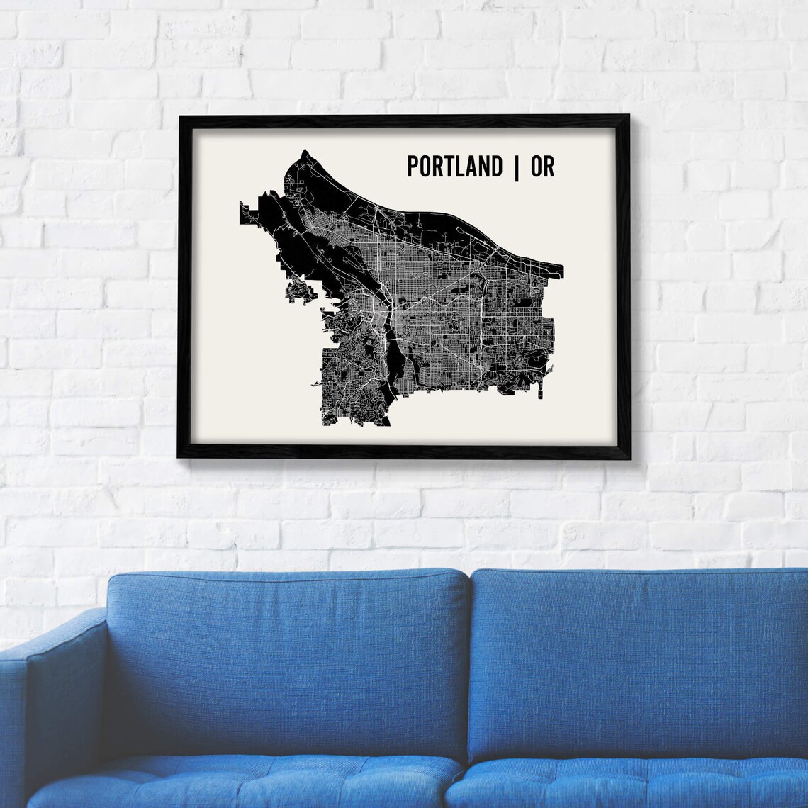 Portland Map | Portland Wall Art | Portland Neighborhood Print ...