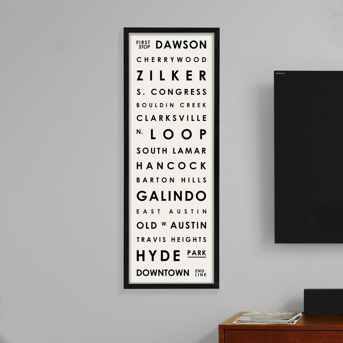 Austin Typography Art Austin Neighborhood Print Austin - Etsy