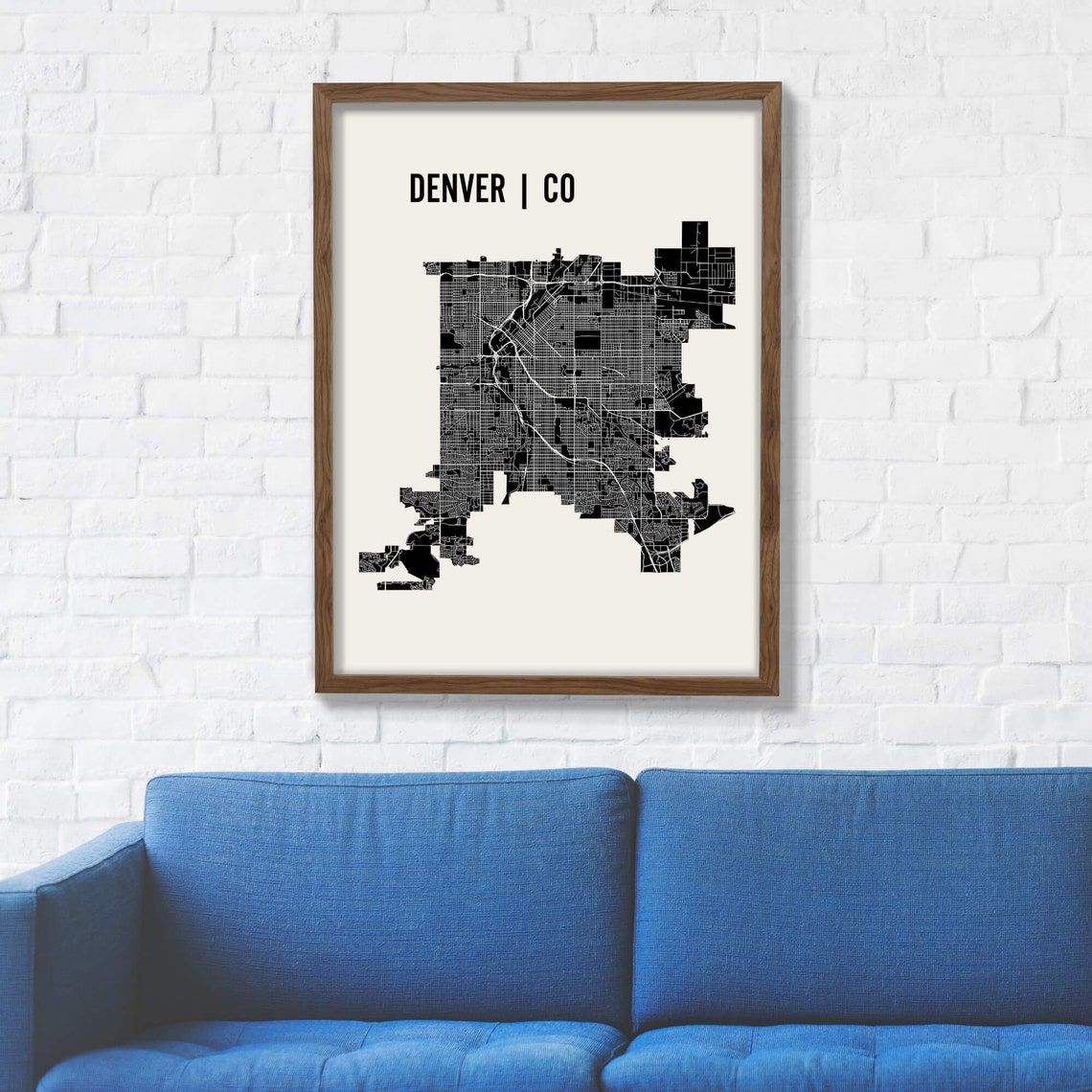 Denver Map Denver Wall Art Denver Neighborhood Print - Etsy