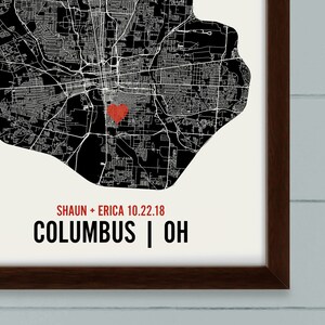 Personalized Columbus City Map Art Print - Custom Run Modern Wall ...