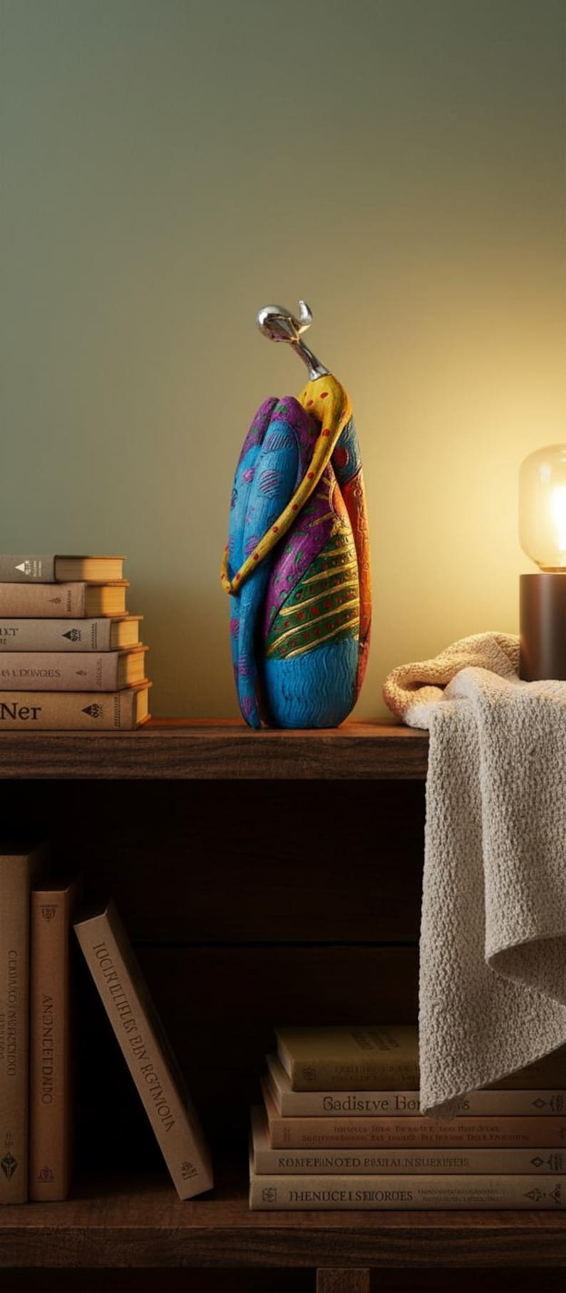 Abstract Female Sculpture | Colorful Resin Figurine, Modern Living Room ...