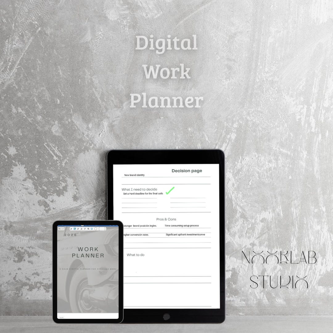 Digital Work Planner | Simple Planner for Busy People | Minimal Work ...