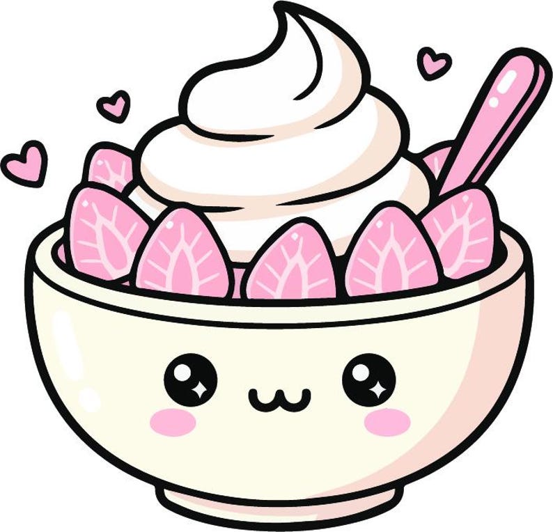 Printable Cute Drawings Kawaii Foods Clipart Bundle, Pastel Dessert PNG ...