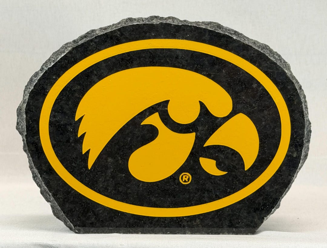 University of Iowa Tigerhawk Football Stone - Etsy