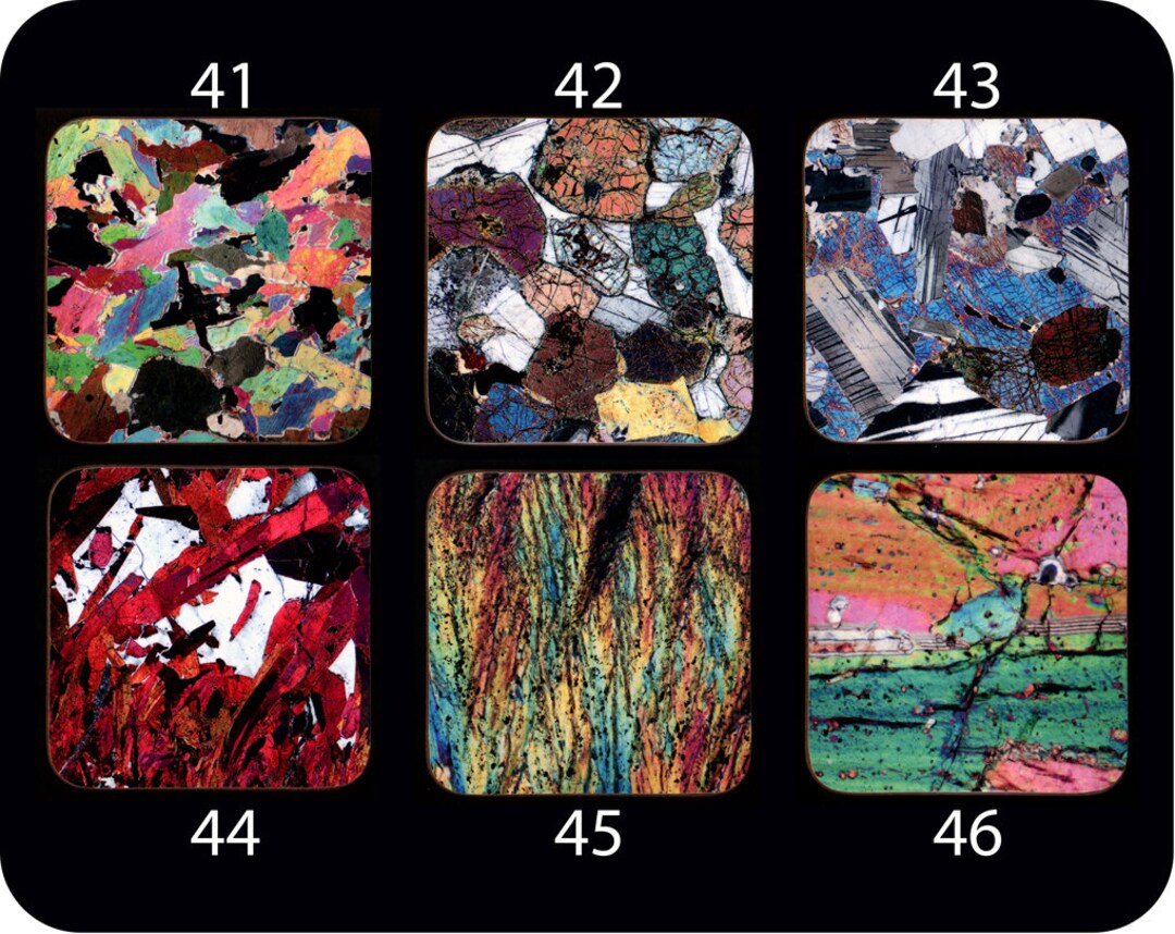 Geology Coasters - Your Choice of 6 From 14 Rock Thin Section ...