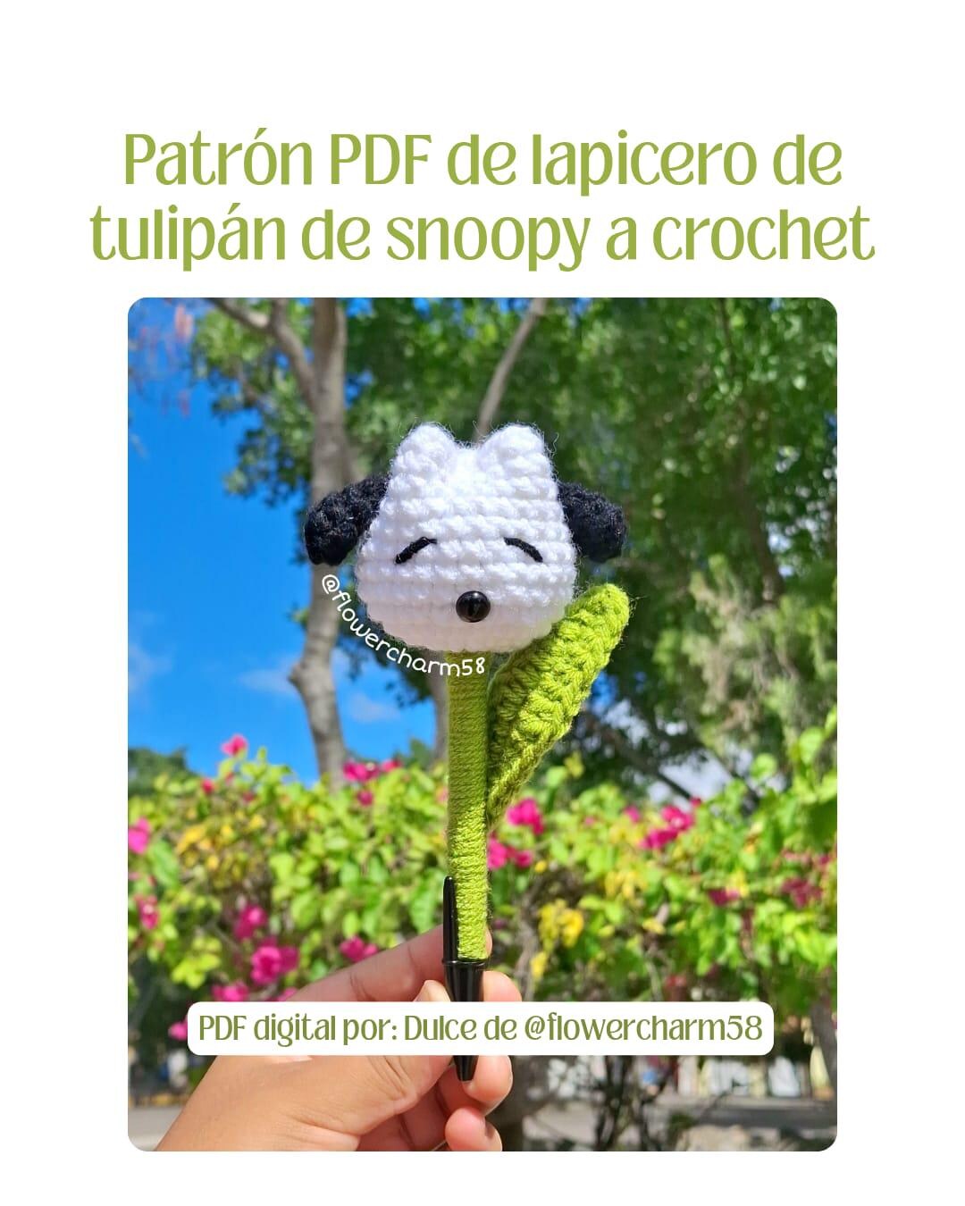 Patrón PDF de tulipán de Snoopy a crochet - Etsy México