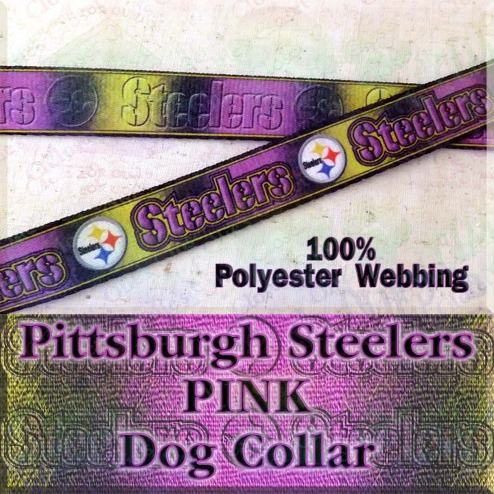 PINK Pittsburgh Steelers Football NFL Designer Novelty Dog Collar - Etsy