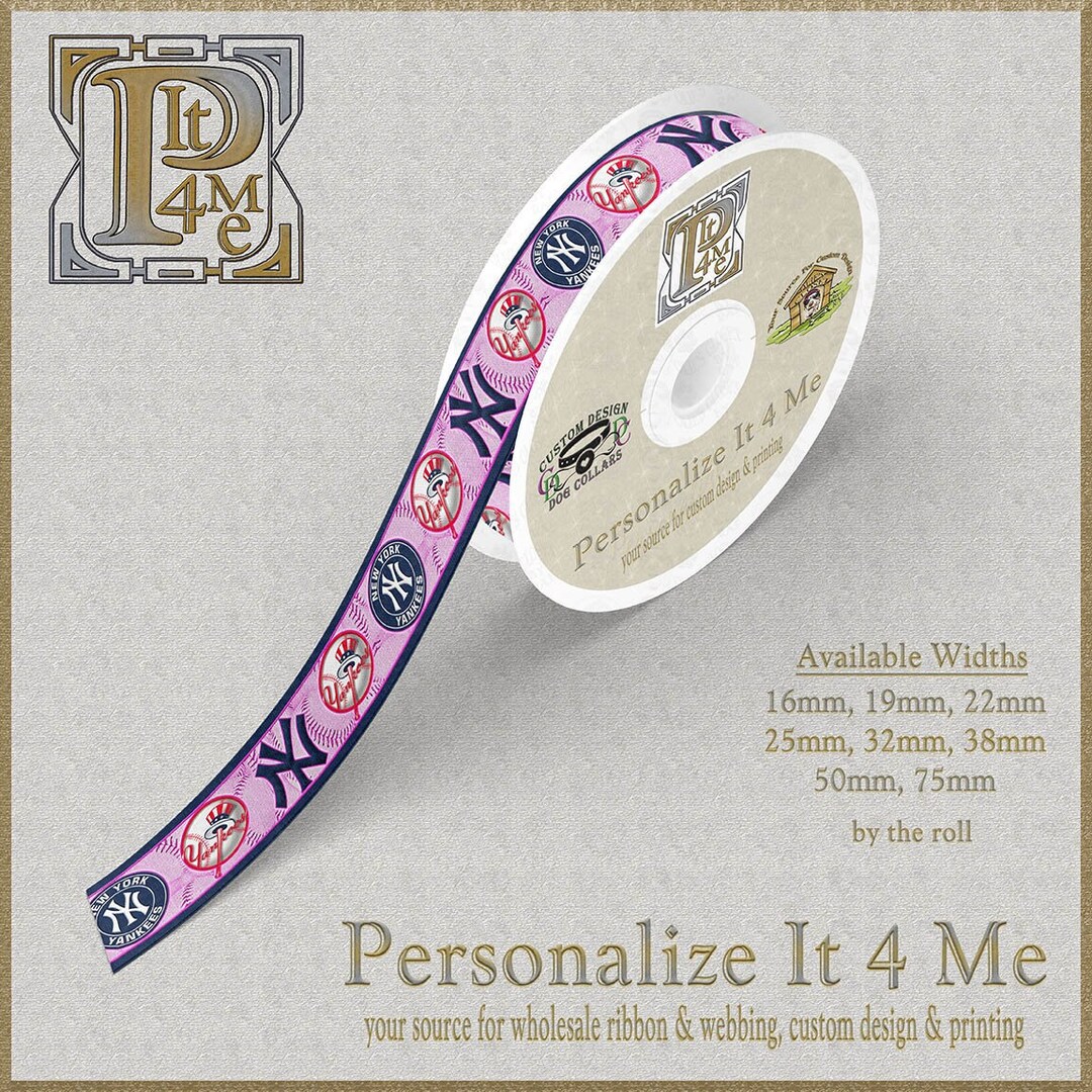 PINK NY New York Yankees Wholesale Grosgrain Ribbon 50 YD Roll 16mm ...