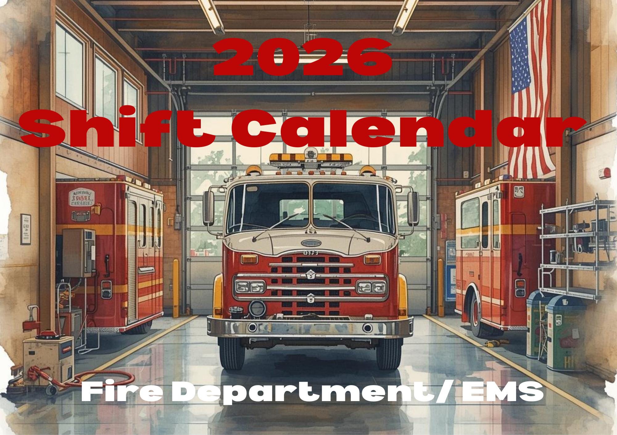 Firefighter Shift Calendar 2026 – 24/48 Rotation | ABC Color Coded ...