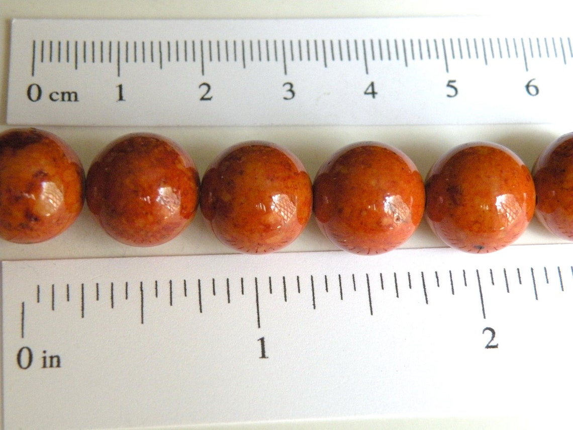 Riverstone Beads in Brown Round Gemstone 12mm Full Strand | Etsy