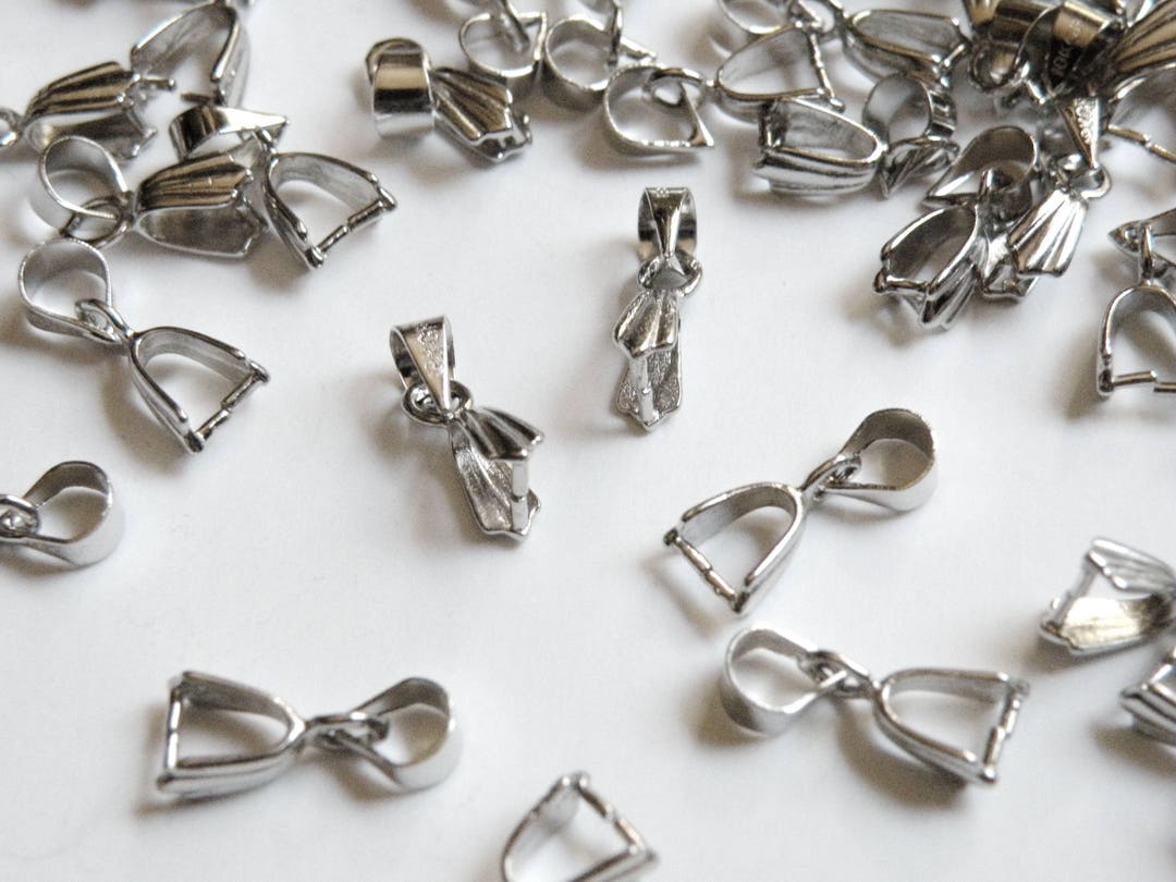 10 Dagger Pinch Ice Pick Bails Antique Silver 15x6mm PE143-P - Etsy