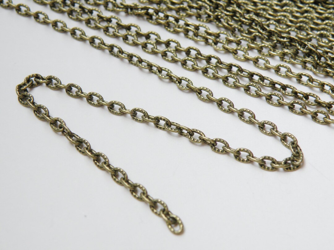Textured Cable Chain Antique Bronze 4x3mm Links 5 Feet DB13521 - Etsy