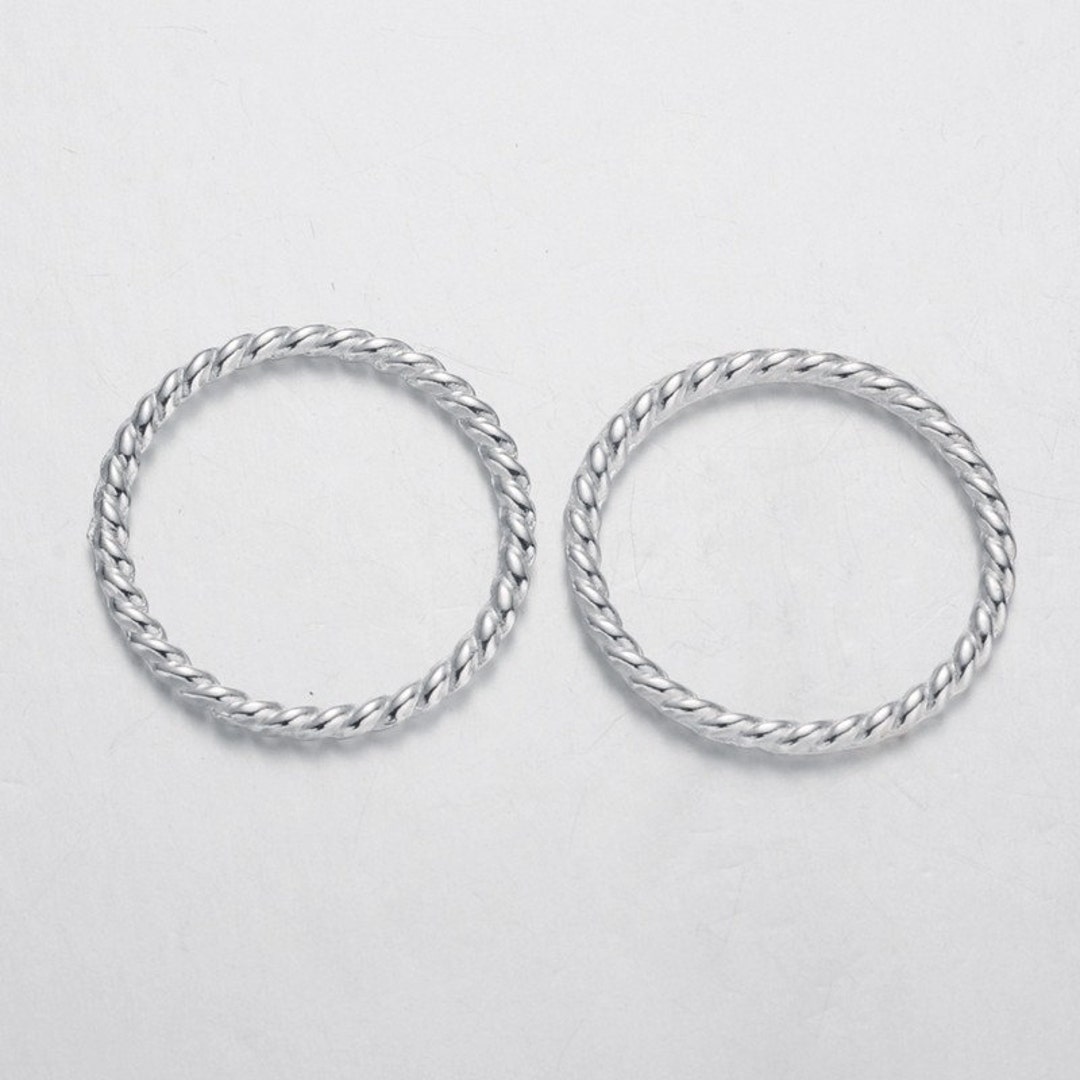 10 Fancy Twisted Connector Links Round Closed Soldered Jump Rings Shiny ...