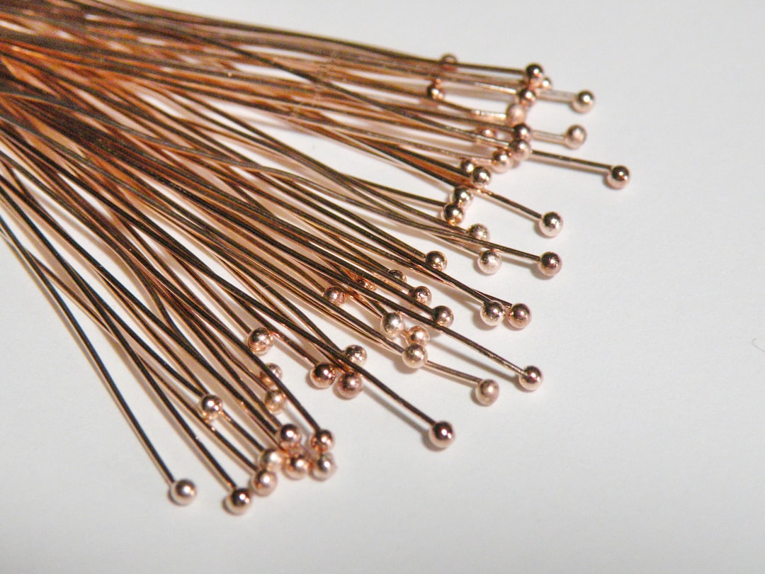 100 Rose Gold Ball Head Pins 24 Gauge 2 Inches or 5cm Long PRP0-RG - Etsy
