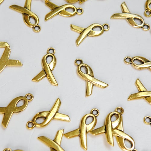 20 Awareness Ribbon Charms Antique Gold 14x9mm DB78894 - Etsy