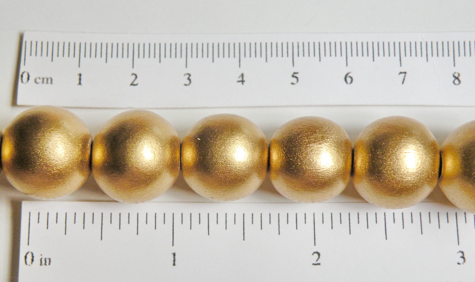 Metallic Gold Wood Beads Round Cheesewood 15-16mm Full Strand Eco ...