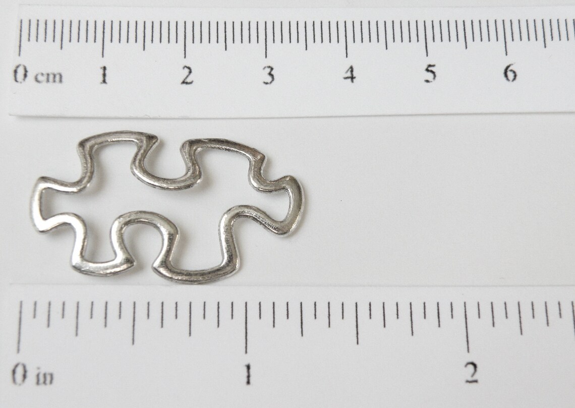 10 Jigsaw Puzzle Connector Links Curved Focal Piece Autism Awareness ...
