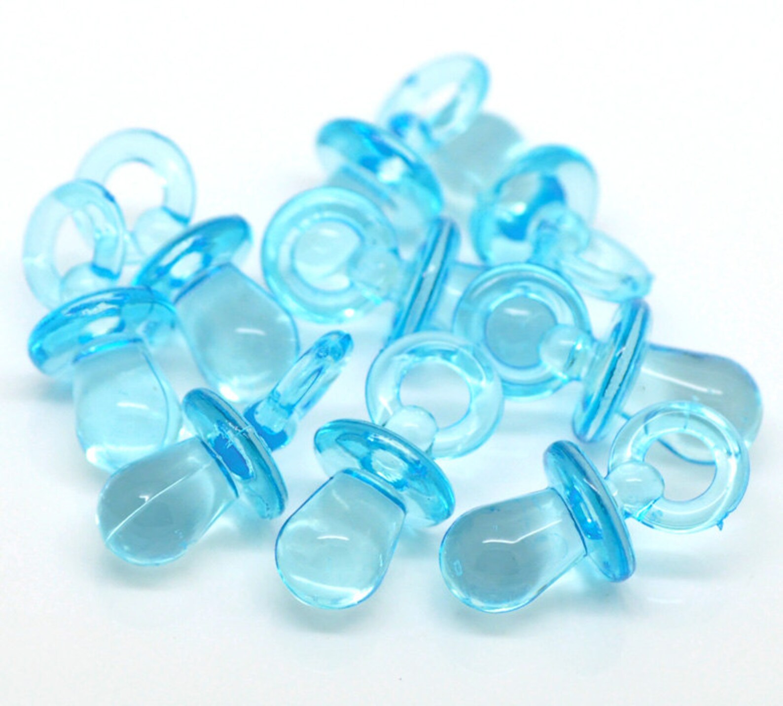 Baby Blue Pacifiers Acrylic Crystal Charm Pendant Baby Boy Shower ...
