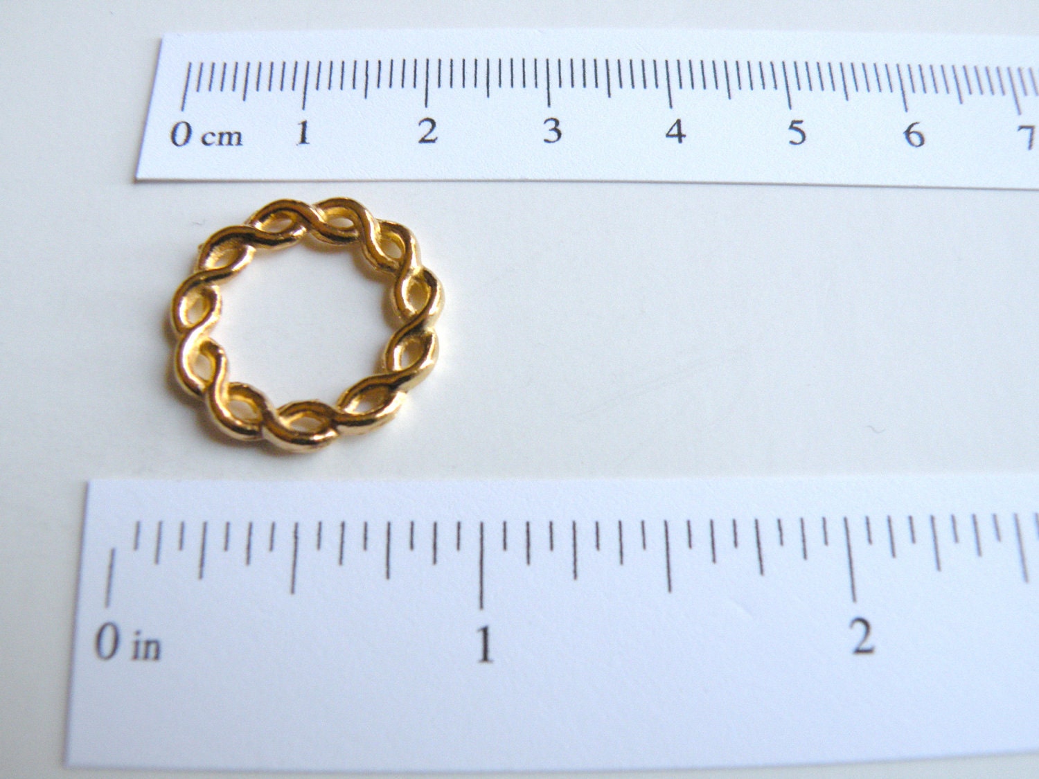 10 Braided circle ring connector links shiny gold 20mm 1547BB | Etsy