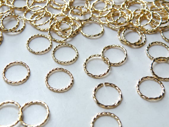 25 Fancy Twisted Round Open Jump Rings Gold Plated Brass 10mm | Etsy