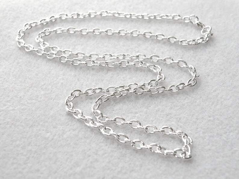 Heavy Cable 18 Inch Silver Chain With Lobster Claw Clasp - Etsy