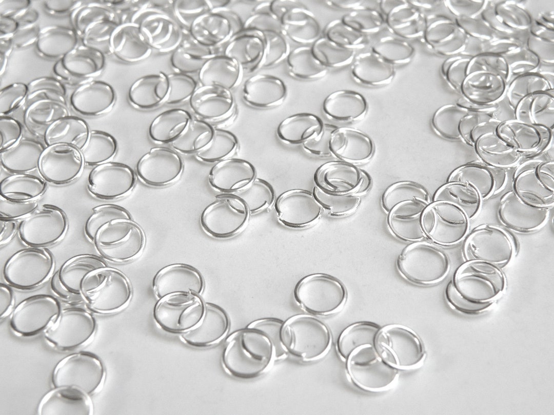 100 Round Open Jump Rings Shiny Silver 6mm 21 Gauge DB00493 - Etsy