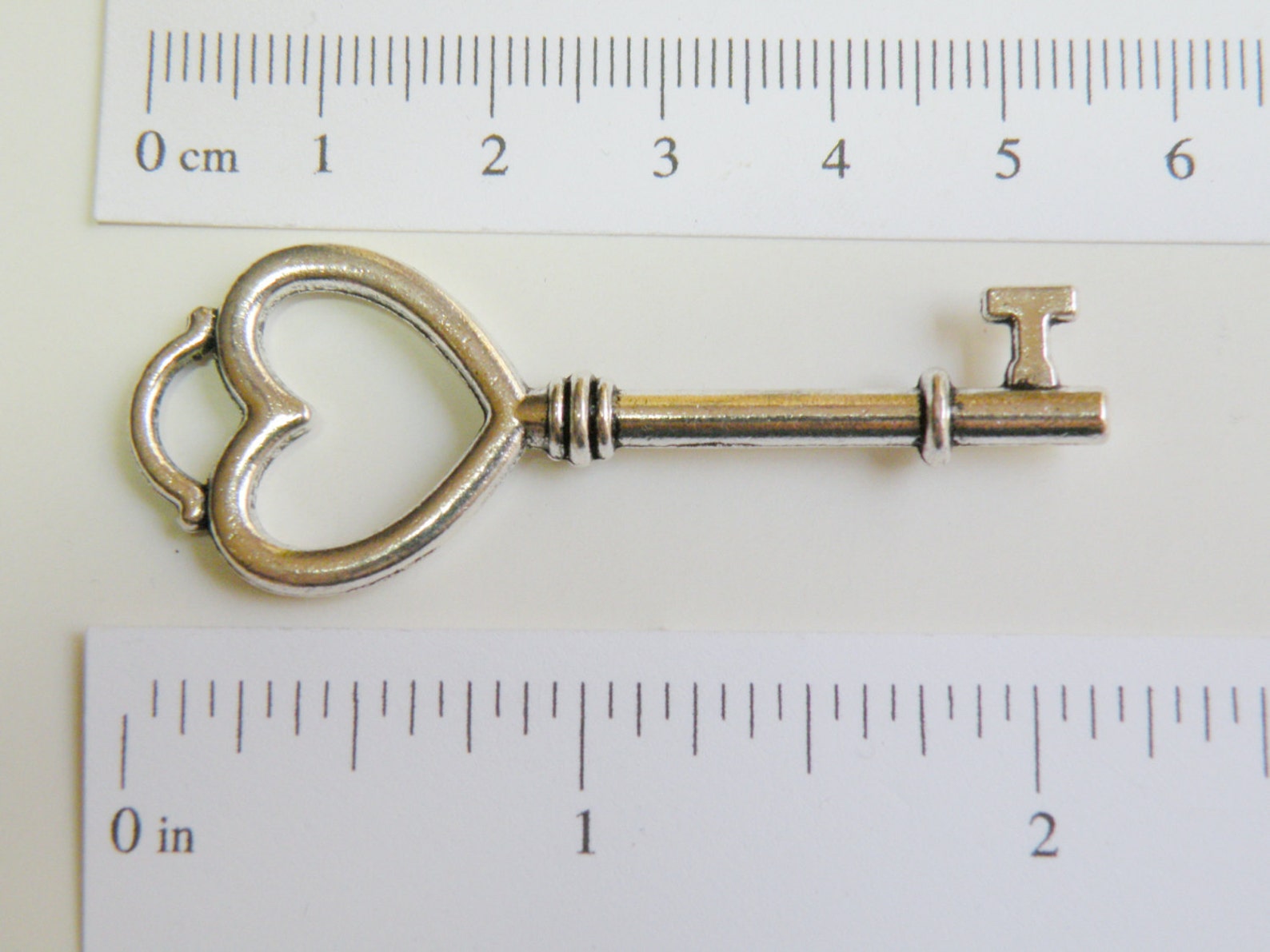 5 Heart Skeleton Key Large Charms Antique Silver 55x20mm - Etsy