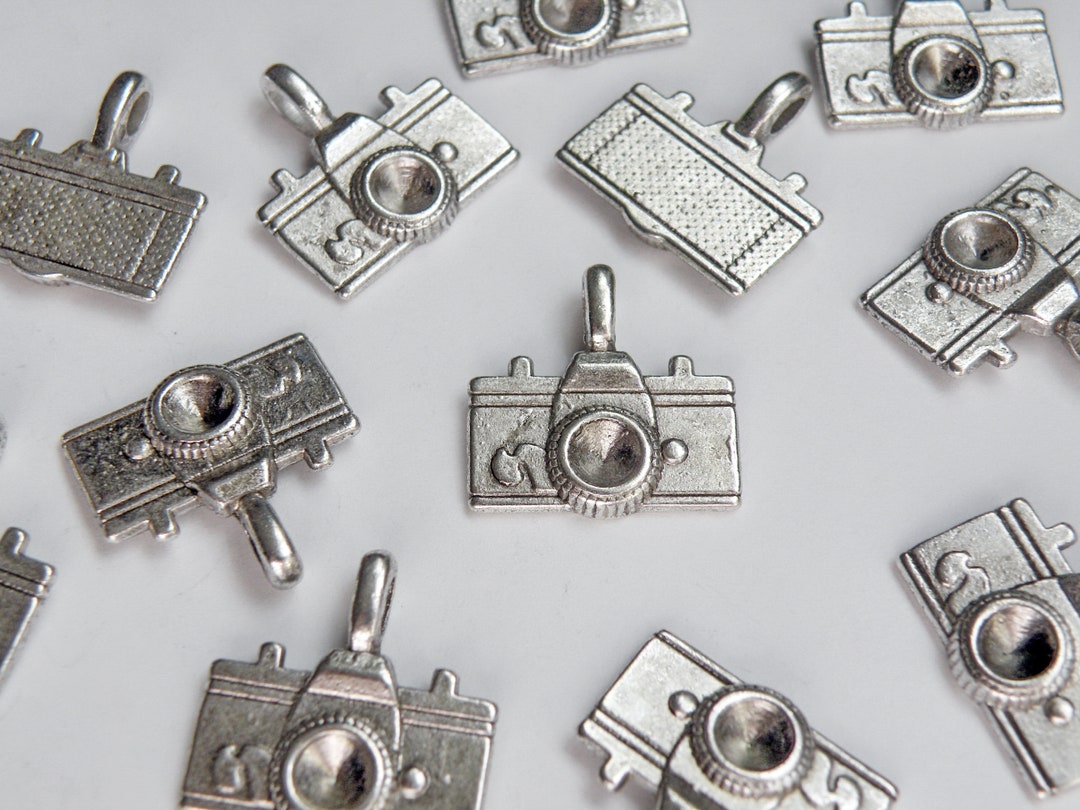 10 Photography Camera Charms Antique Silver 21x20mm DB15219 - Etsy