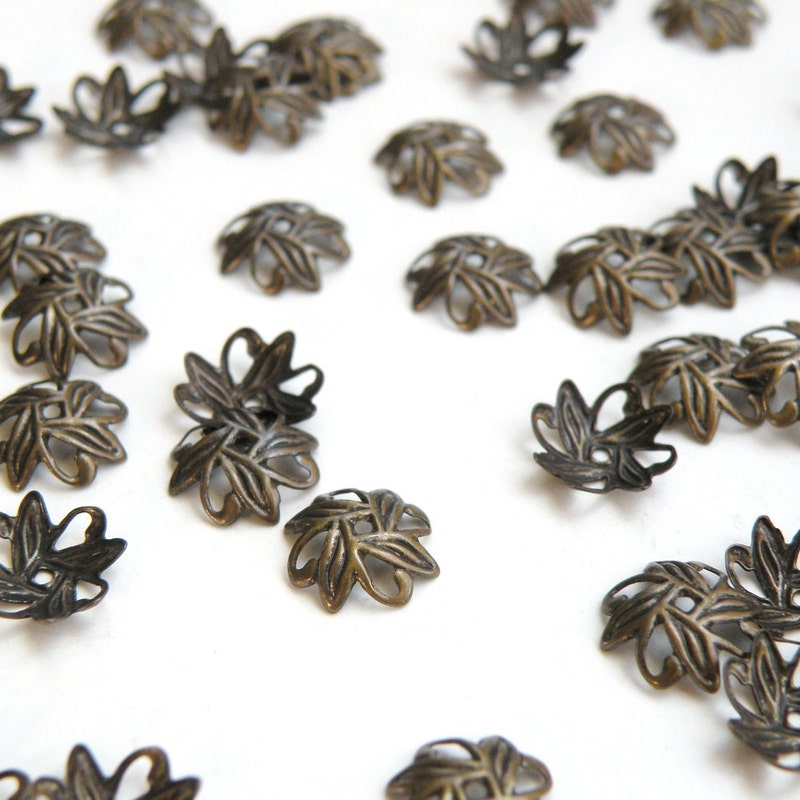 Leaf Bead Caps - Etsy