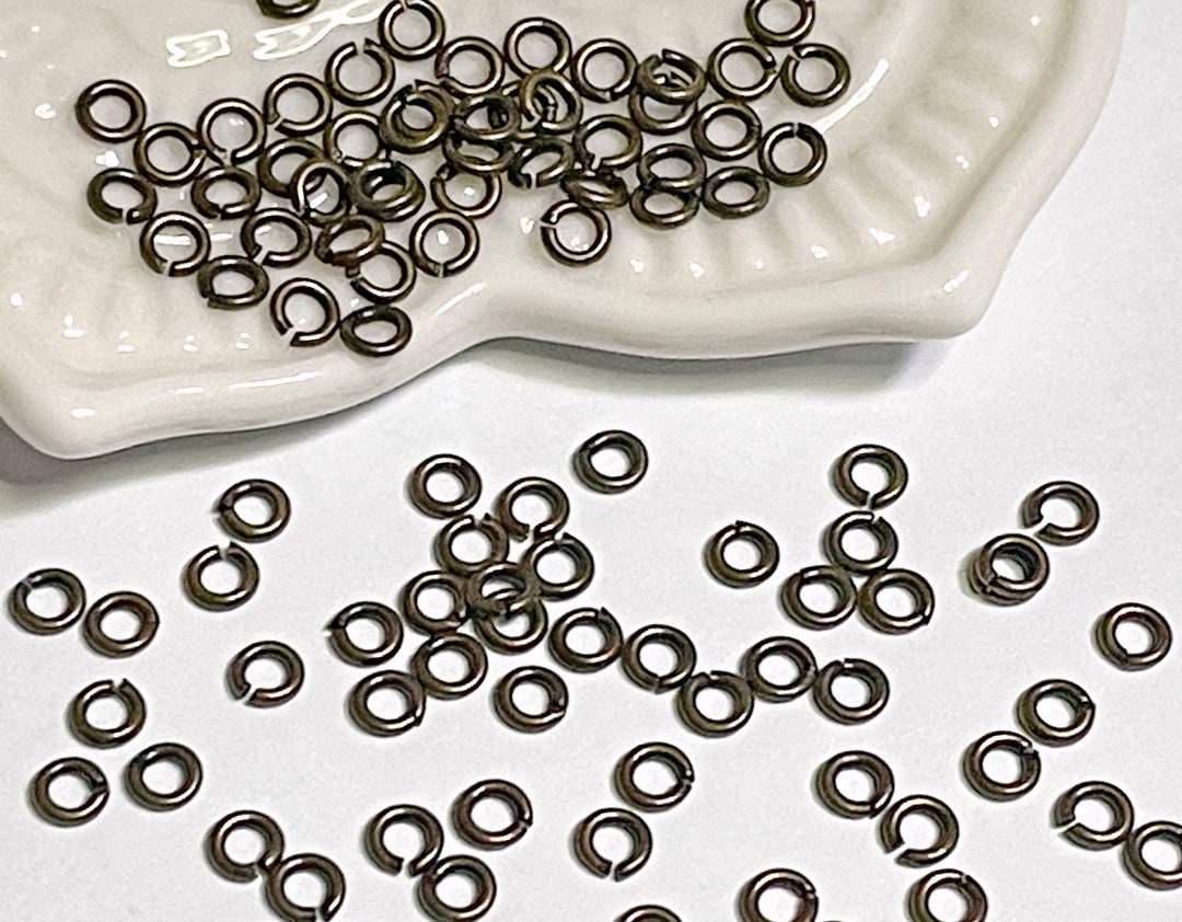 50 Antique Bronze Round Jump Rings, Nickel Free Brass 3mm 22 Gauge ...