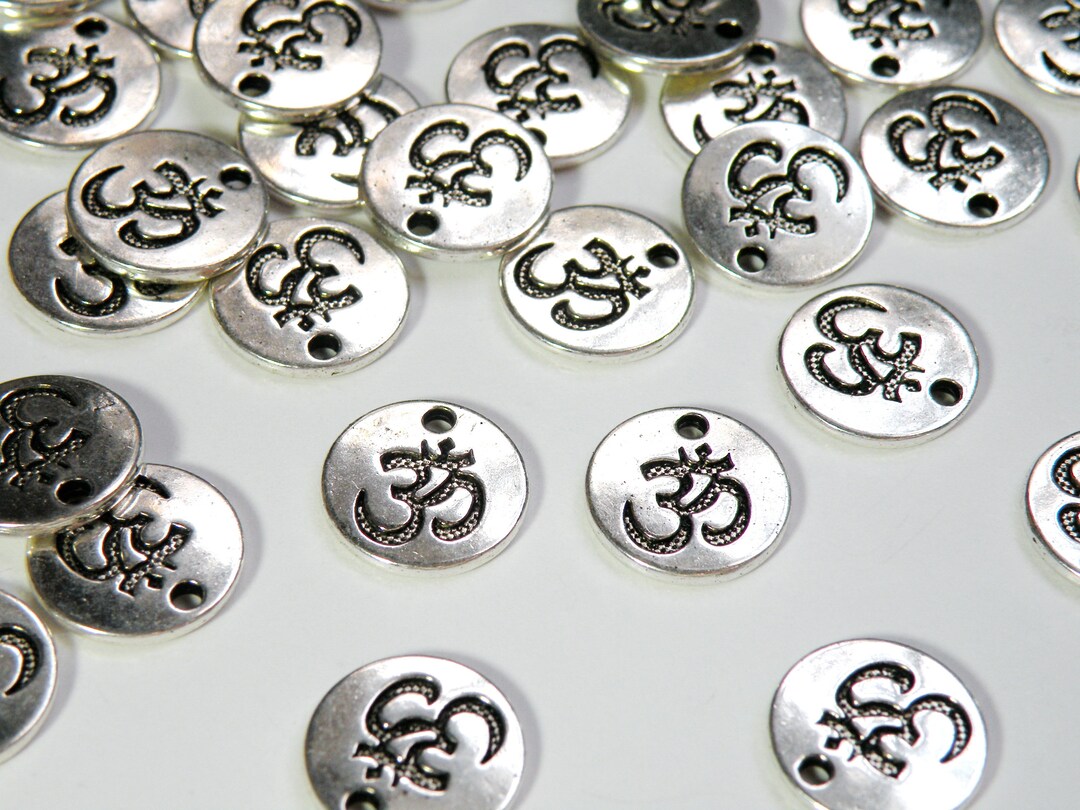 10 Om Ohm Aum Charms Round Flat Coins Antique Silver 15mm DB0111663 - Etsy