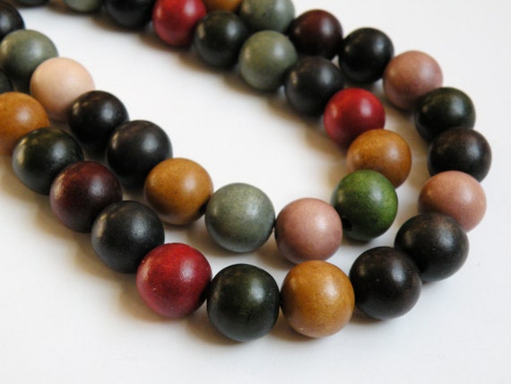 Earth Tone Wood Bead Mix Round Fall Colors Eco-friendly | Etsy