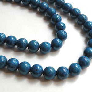 Riverstone Beads in Blue Round Gemstone 8mm Full Strand 4295GS - Etsy