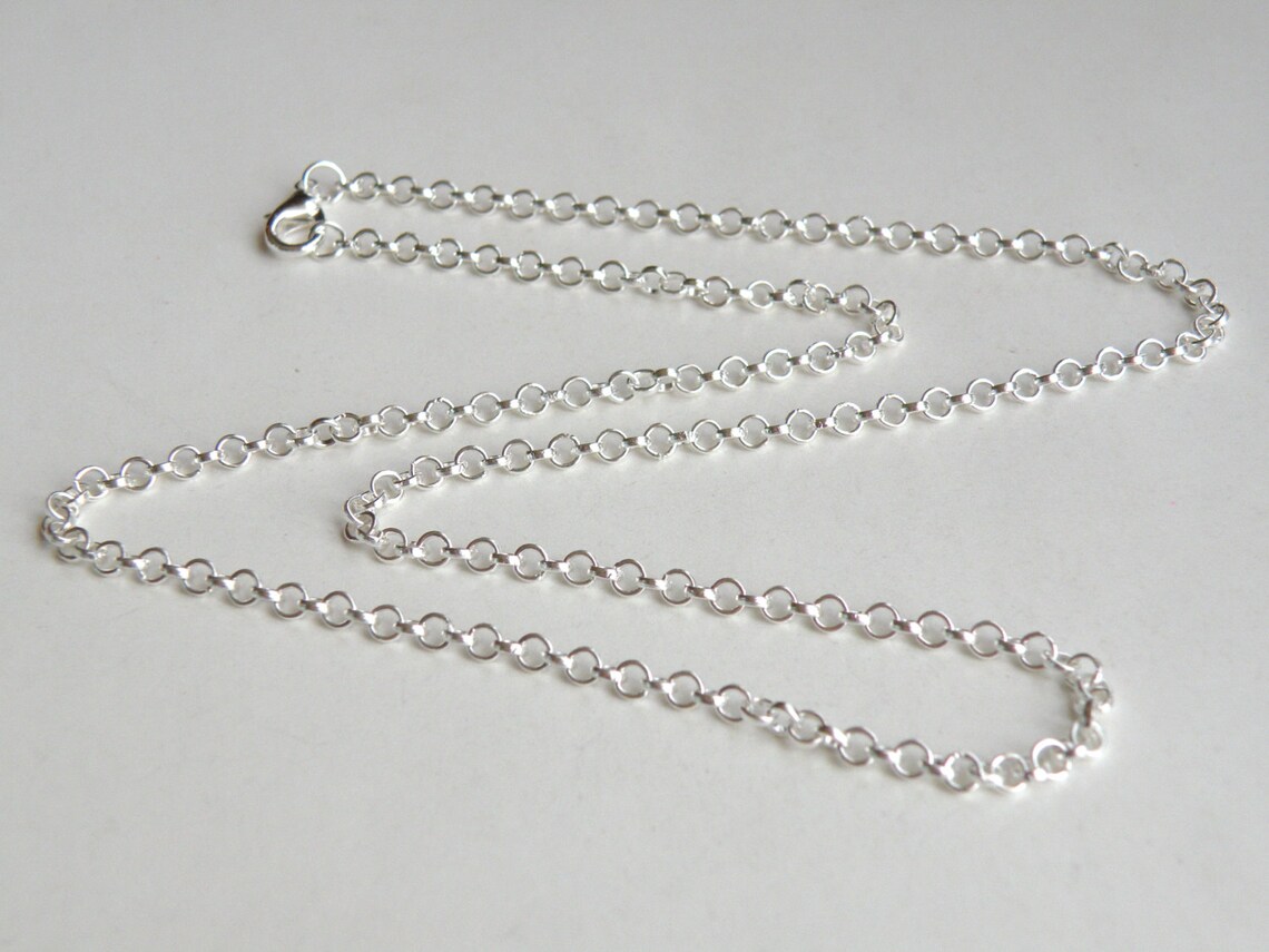 2 Rolo 20 Inch Silver Chains With Lobster Claw Clasp Finished | Etsy