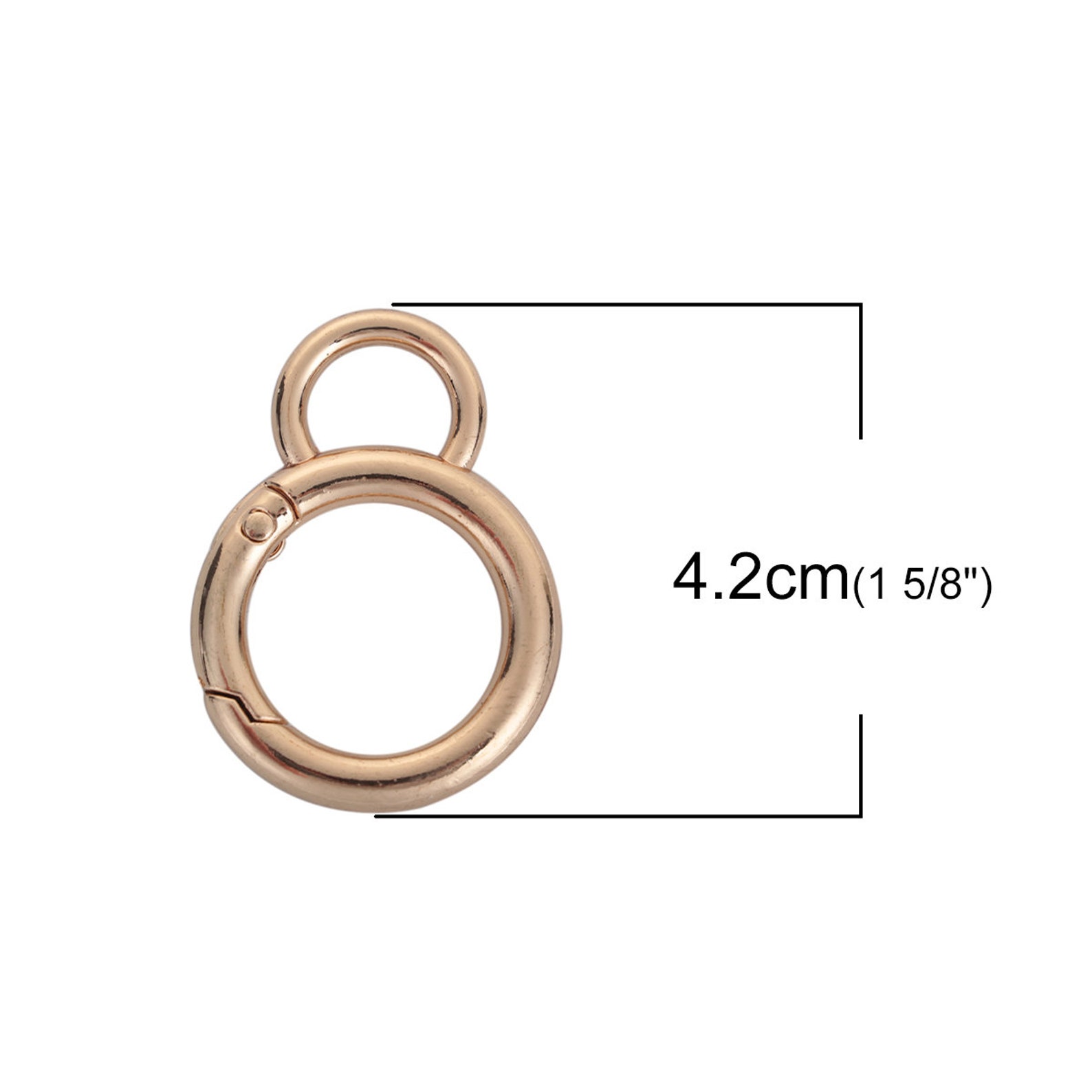 2 Gold Infinity Key Rings Carabiner Figure 8 Snap Hook Large Key Chains ...