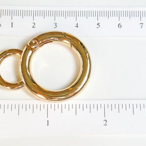 2 Gold Infinity Key Rings Carabiner Figure 8 Snap Hook Large Key Chains ...