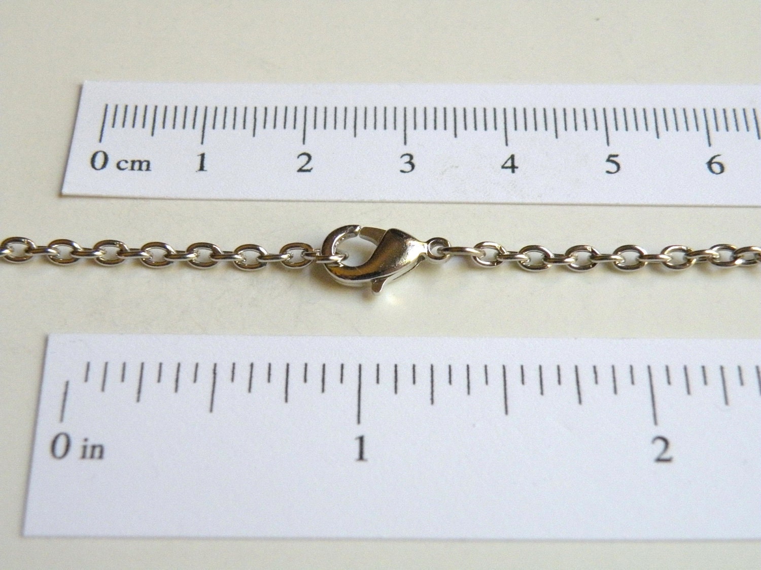 2 Cable 18 Inch Platinum Finished Chains With Lobster Claw | Etsy