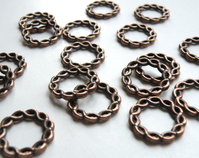 10 Braided Twisted Round Circle Ring Connector Links or Focal Piece ...