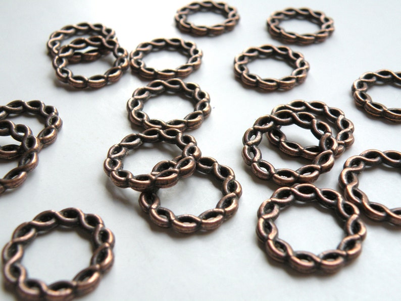 10 Braided Twisted Round Circle Ring Connector Links or Focal | Etsy