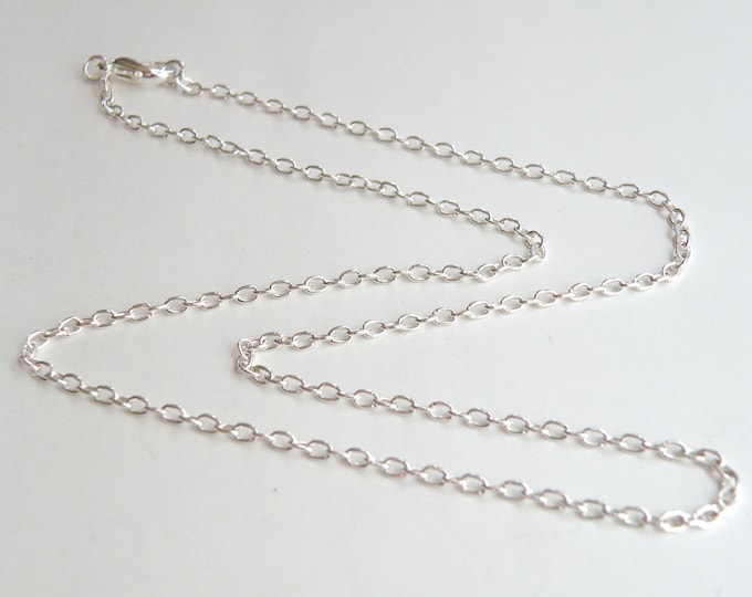 2 Cable 18 Inch Silver Chains With Lobster Claw Clasp Finished ...