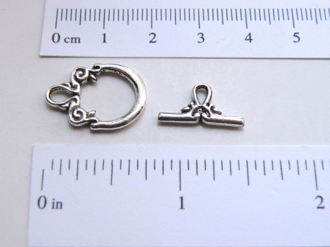 10 Fancy Swirly Oval Toggle Clasps Antique Silver 20x15mm - Etsy
