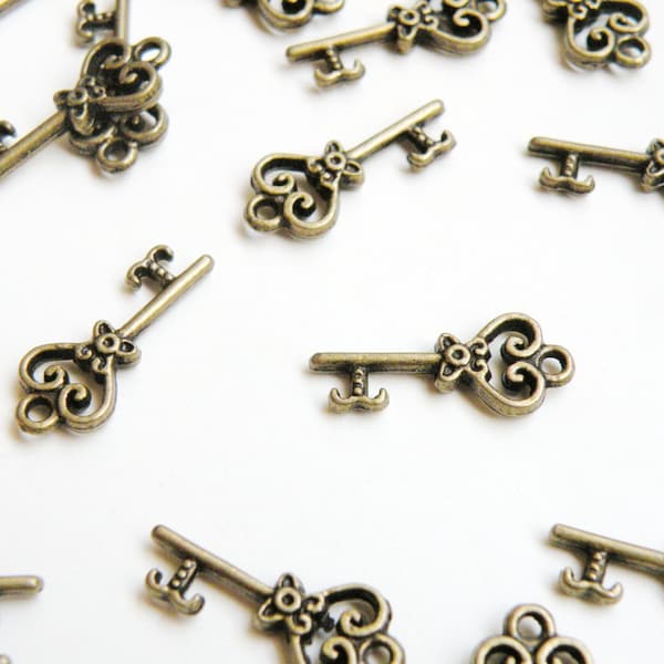 Small Key Charms - Etsy