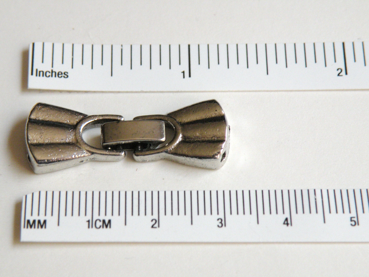 2 Fold Over or Snap Lock 3 Hole Fan Clasps Antique Silver Plated Brass ...