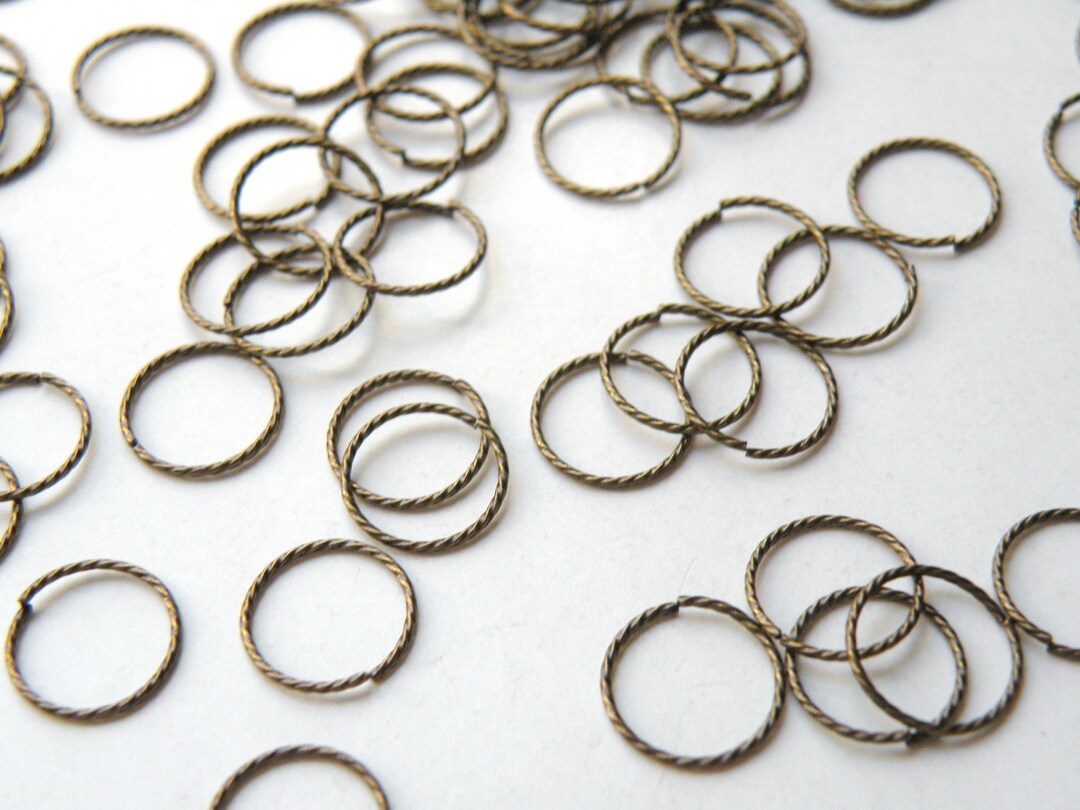 25 Fancy Twisted Jump Rings Round Open Antique Bronze Antique - Etsy