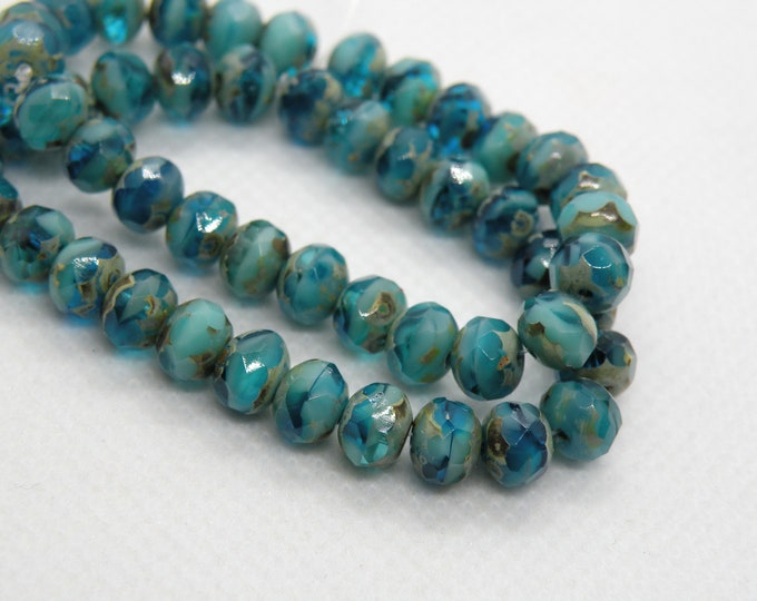 Capri Blue and Turquoise With Silvery Brown Picasso Finish Fire ...