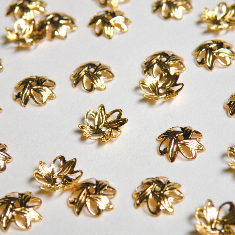 Leaf Bead Caps - Etsy